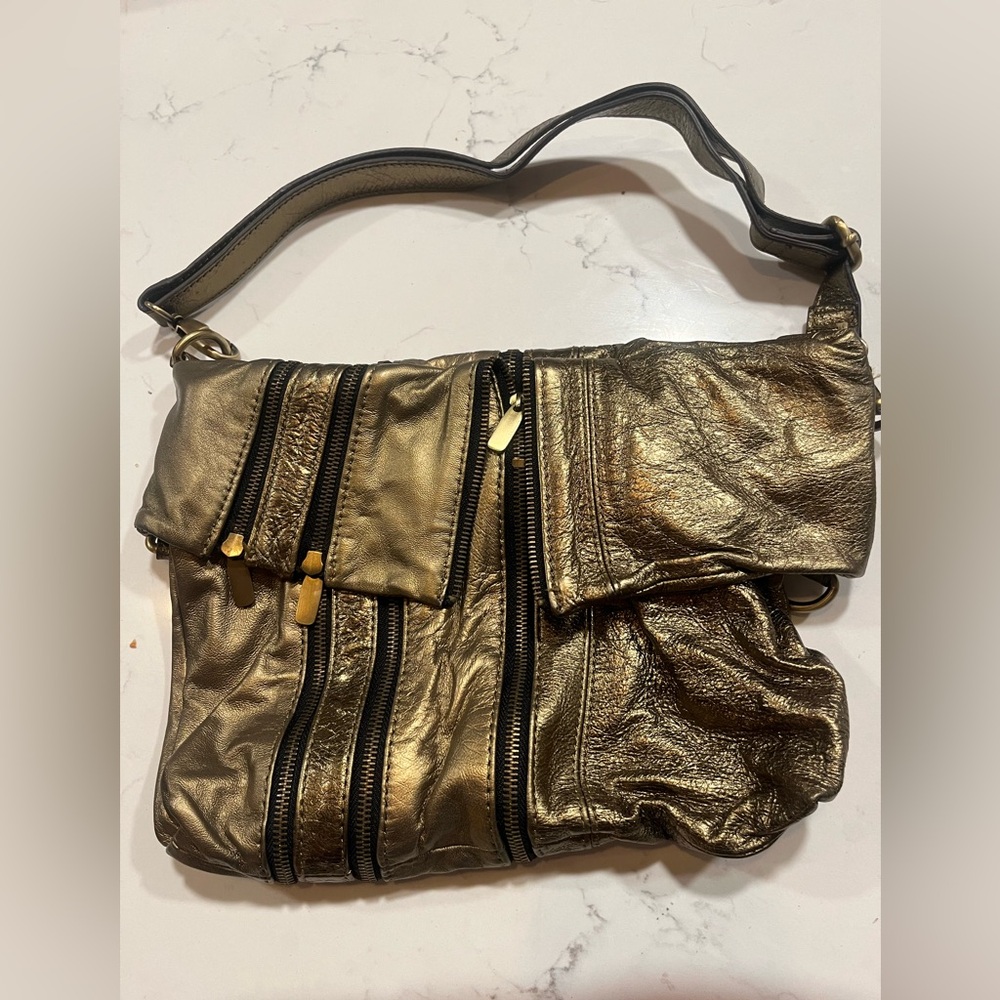 Gorgeous Hobo International Bronze Leather Zipper Adj… - Gem